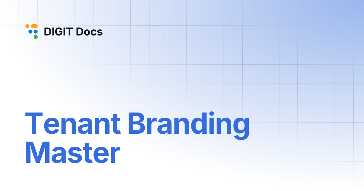 Tenant Branding Master | DIGIT Docs