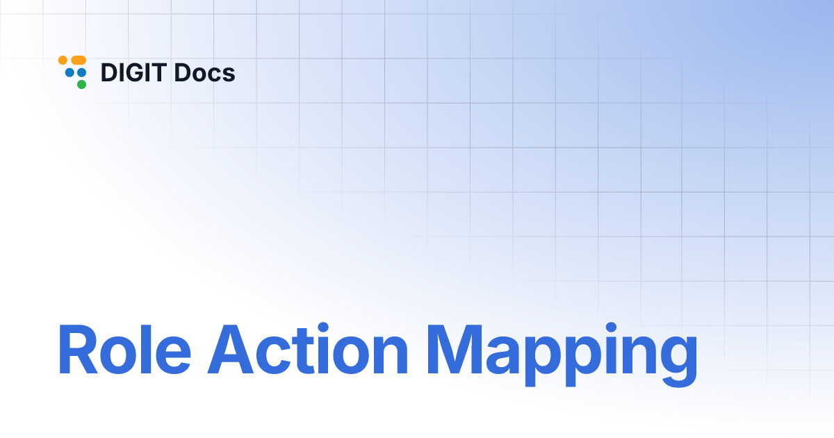 Role Action Mapping | DIGIT Docs