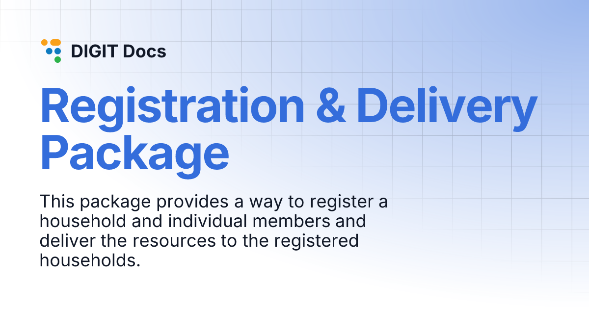 Registration & Delivery Package | DIGIT Docs