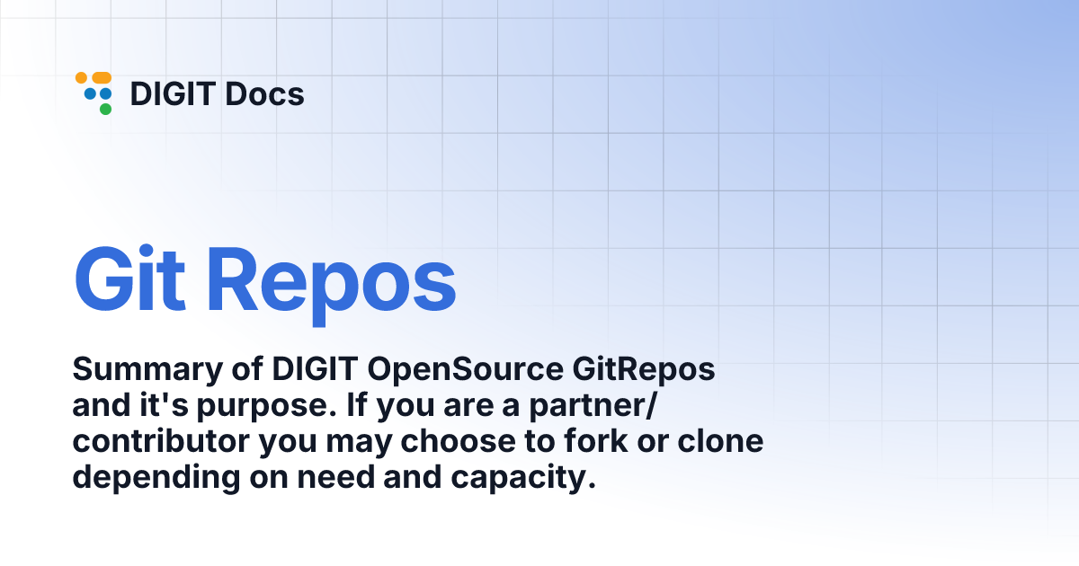 Git Repos | DIGIT Docs