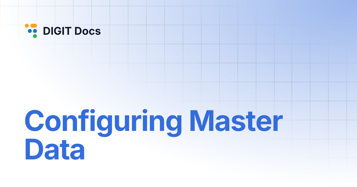 Configuring Master Data V2 7 Digit Docs