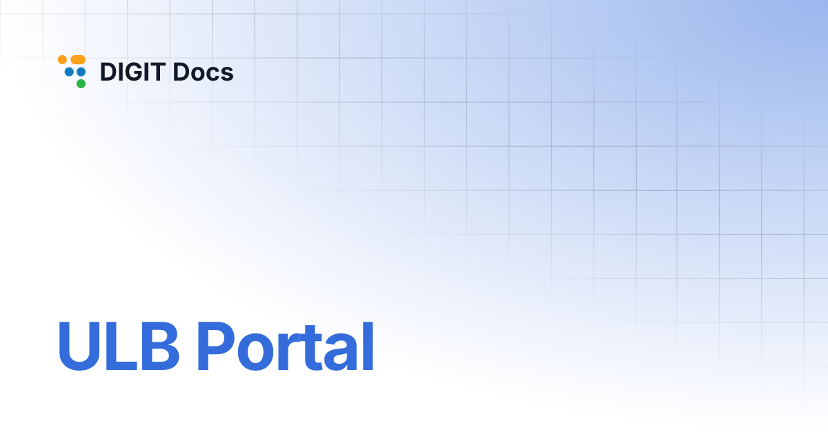 ULB Portal | DIGIT Docs
