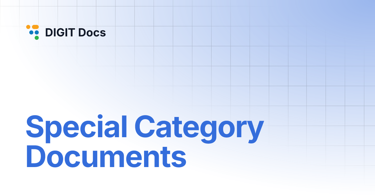 Special Category Documents | DIGIT Docs