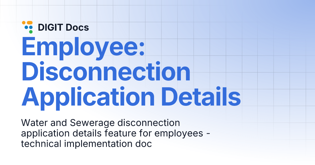 Employee: Disconnection Application Details | v2.8 | DIGIT Docs