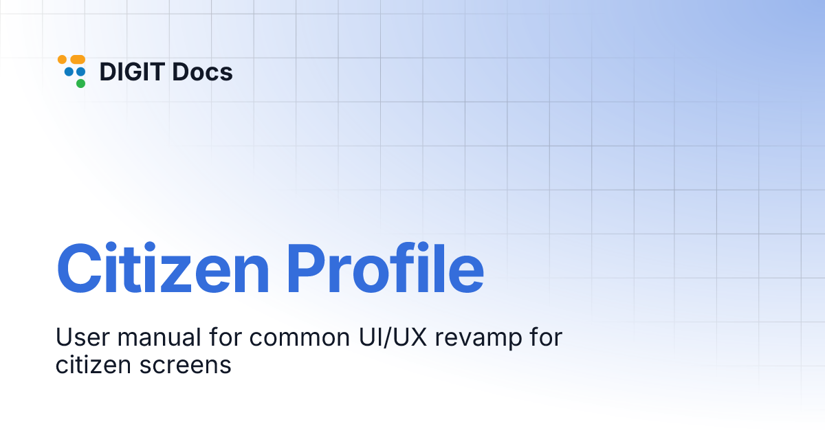 Citizen Profile | DIGIT Docs