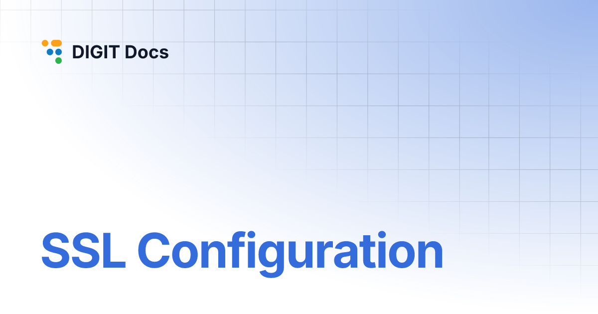 SSL Configuration | DIGIT Docs
