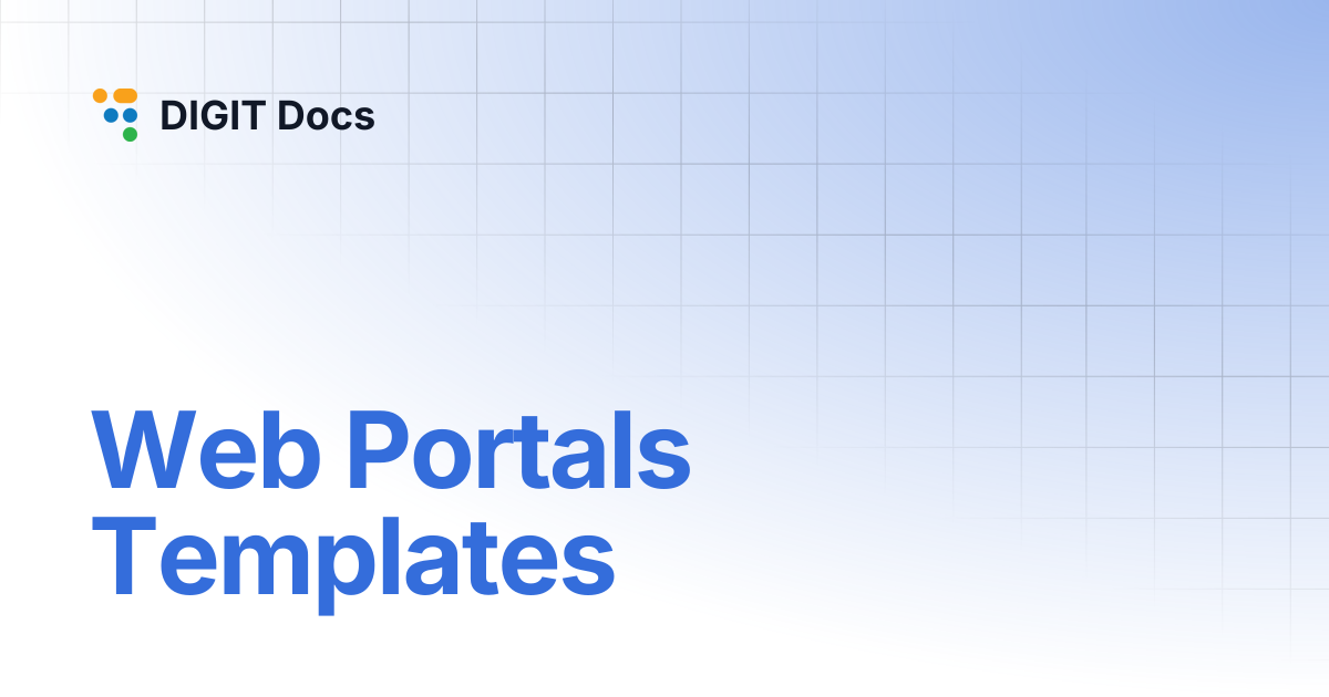Web Portals Templates | DIGIT Docs
