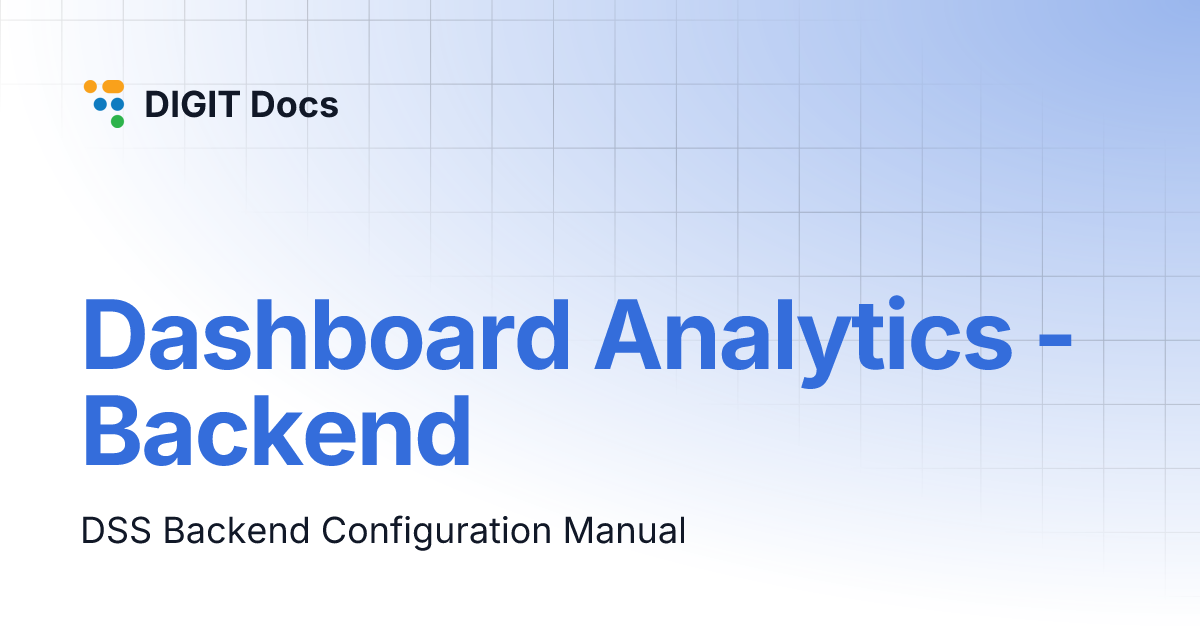 Dashboard Analytics - Backend | DIGIT Docs