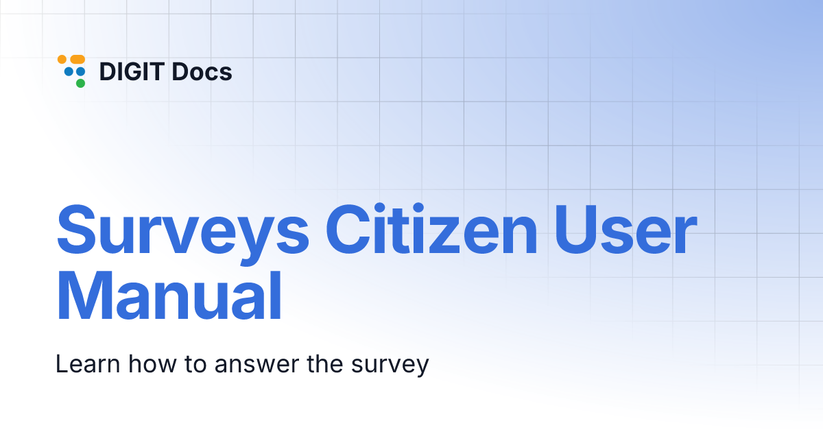 Surveys Citizen User Manual | DIGIT Docs