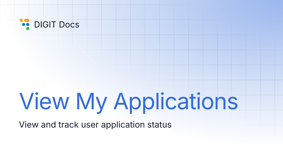 View My Applications | DIGIT Docs
