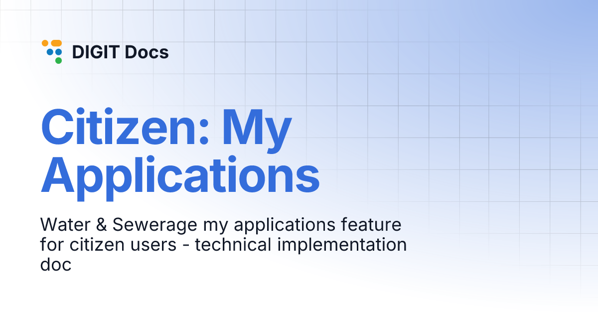 Citizen: My Applications | DIGIT Docs