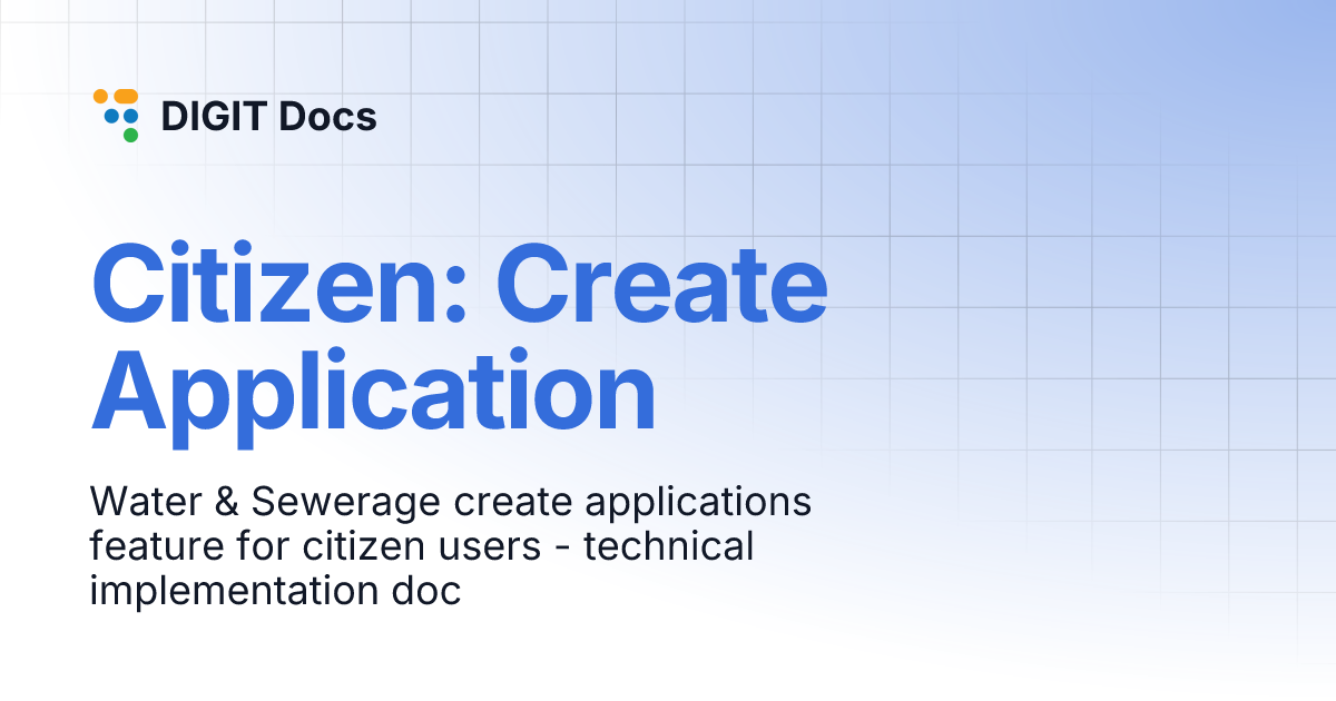 Citizen: Create Application | DIGIT Docs