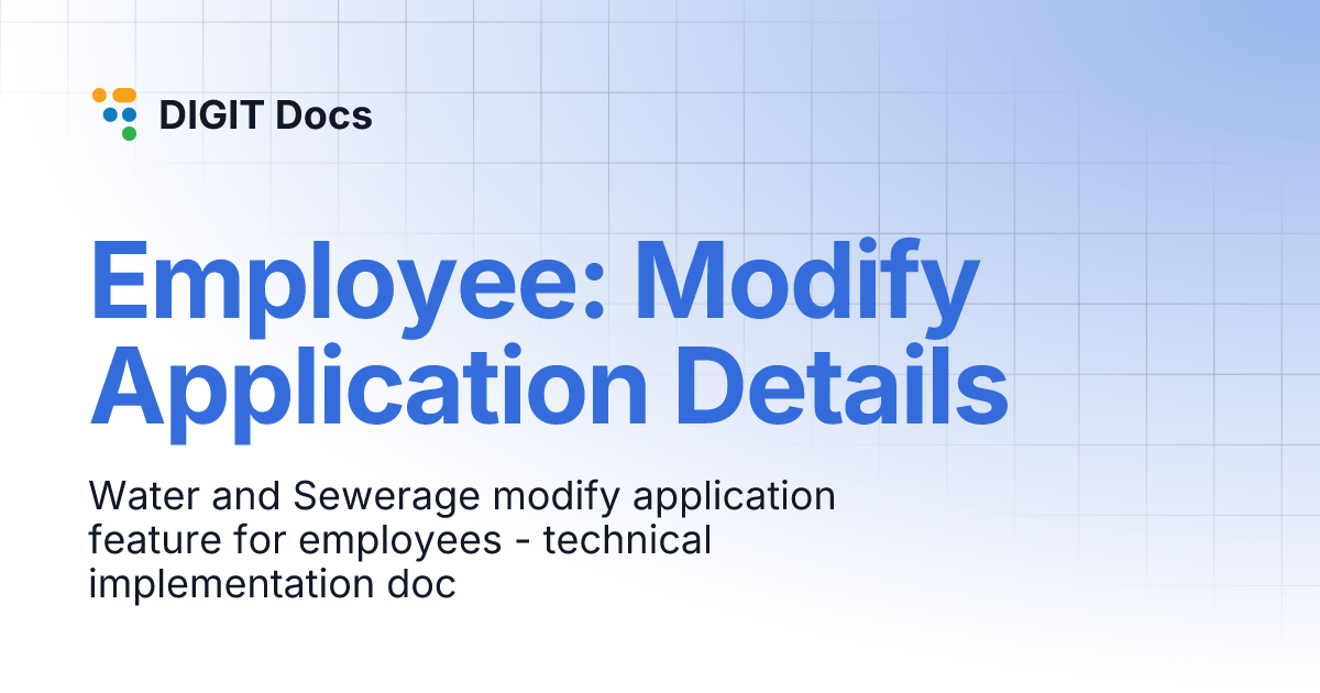 Employee: Modify Application Details | DIGIT Docs