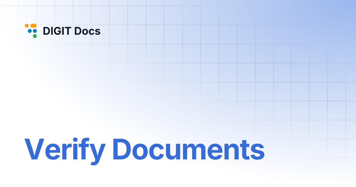 Verify Documents | DIGIT Docs