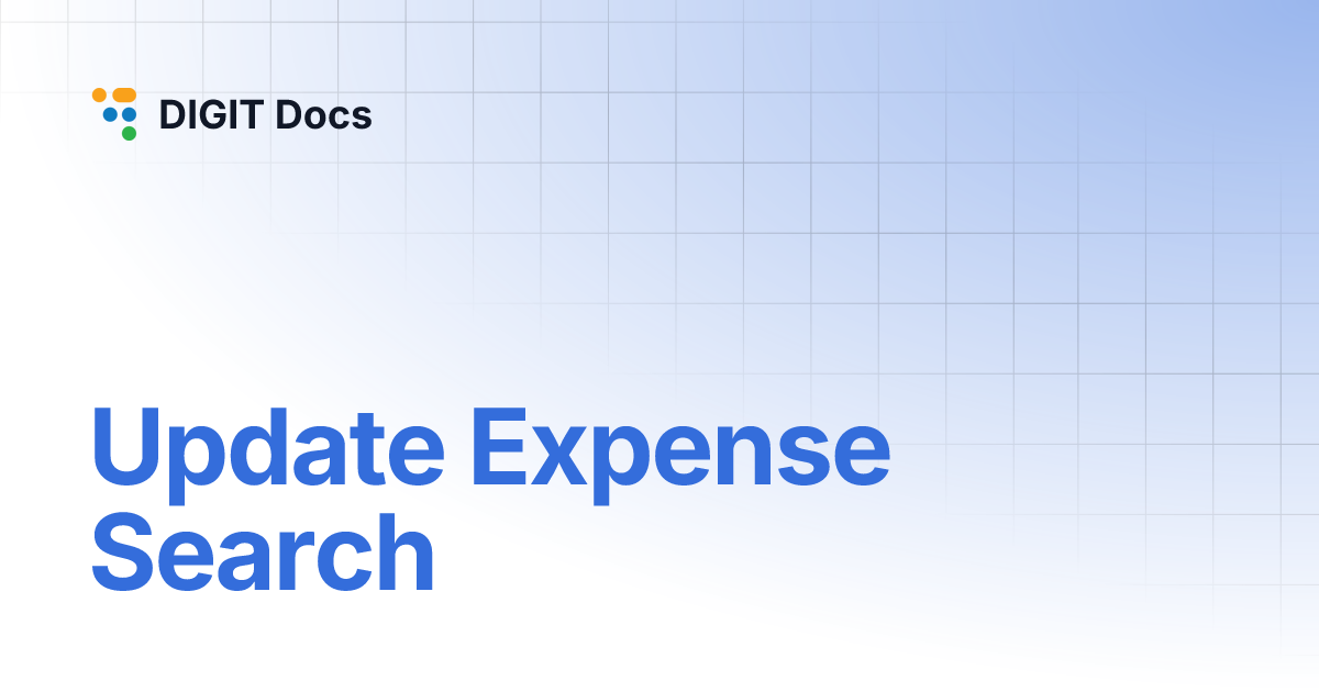 Update Expense Search | DIGIT Docs
