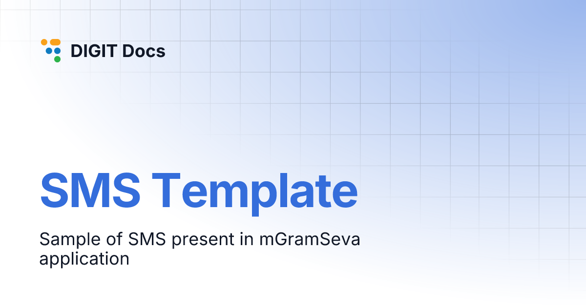 SMS Template | DIGIT Docs
