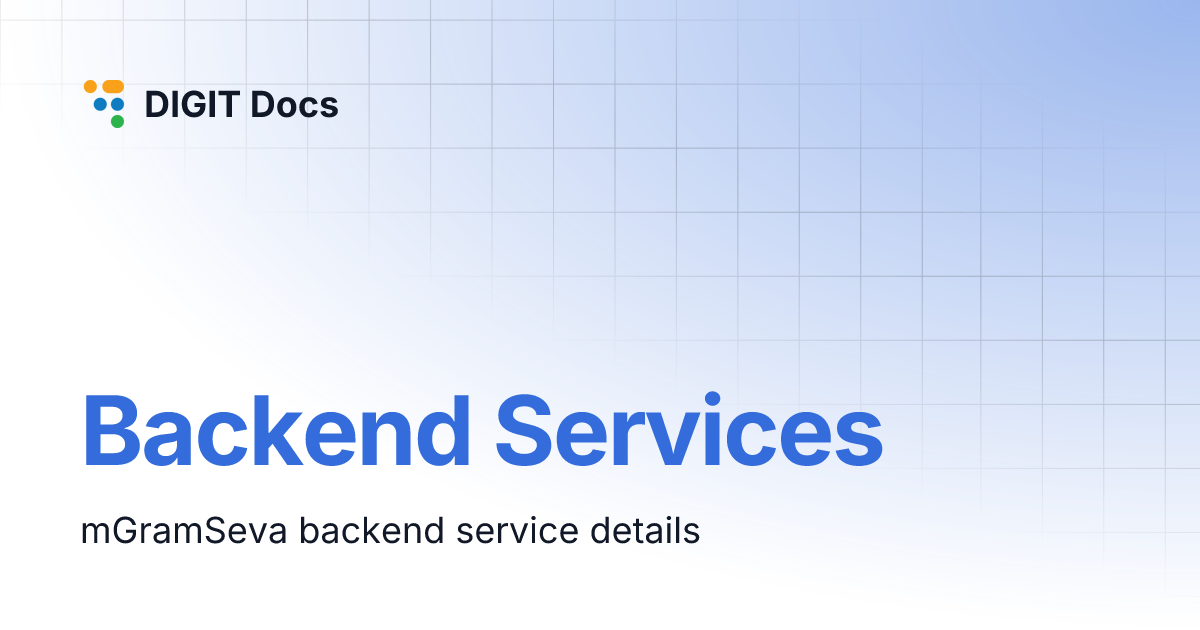 Backend Services | DIGIT Docs