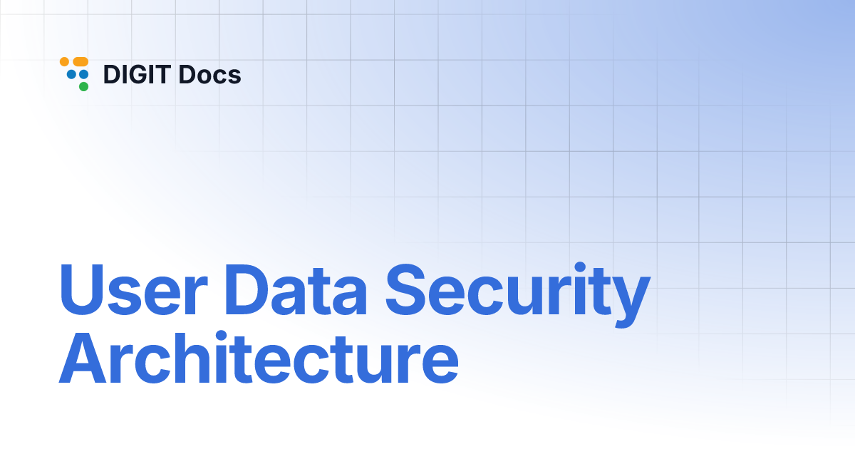 User Data Security Architecture Digit Docs 1276