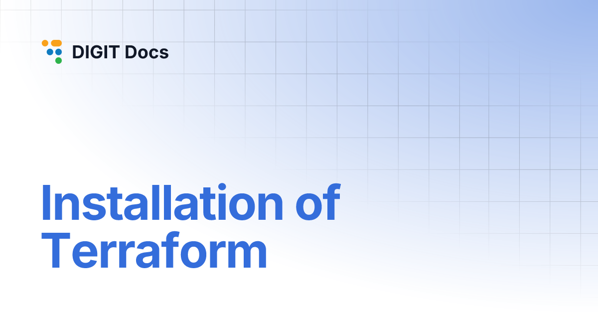 Installation of Terraform | DIGIT Docs