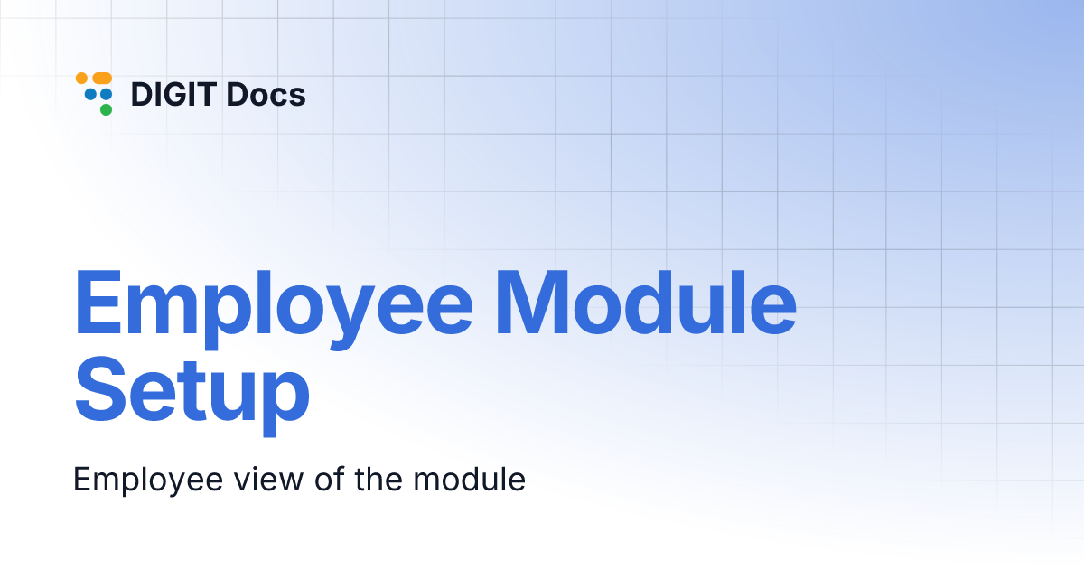 Employee Module Setup Digit Docs