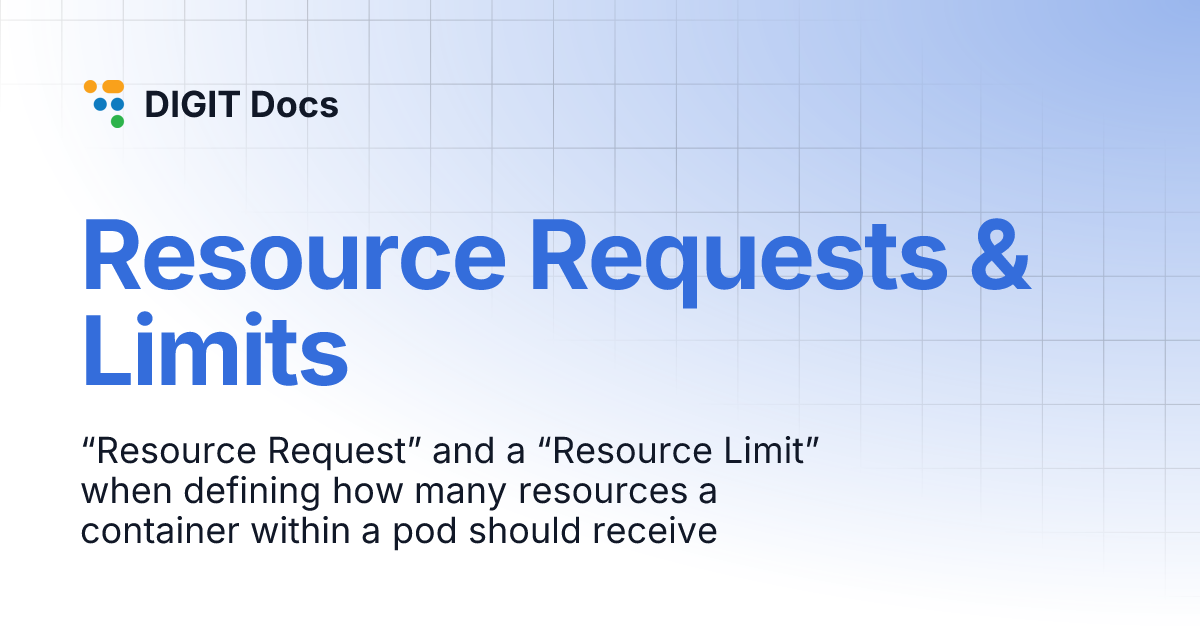 Resource Requests & Limits | DIGIT Docs