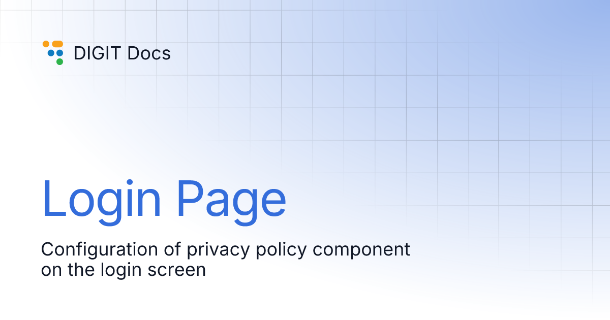 Login Page | DIGIT Docs