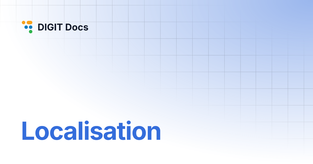 Localisation | DIGIT Docs