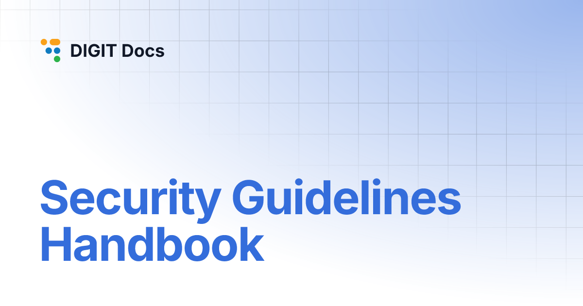Security Guidelines Handbook | DIGIT Docs
