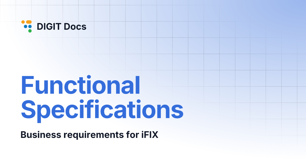 Functional Specifications | DIGIT Docs
