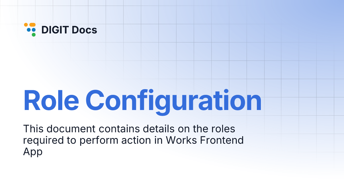 Role Configuration | DIGIT Docs