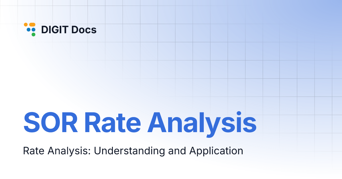 SOR Rate Analysis | DIGIT Docs